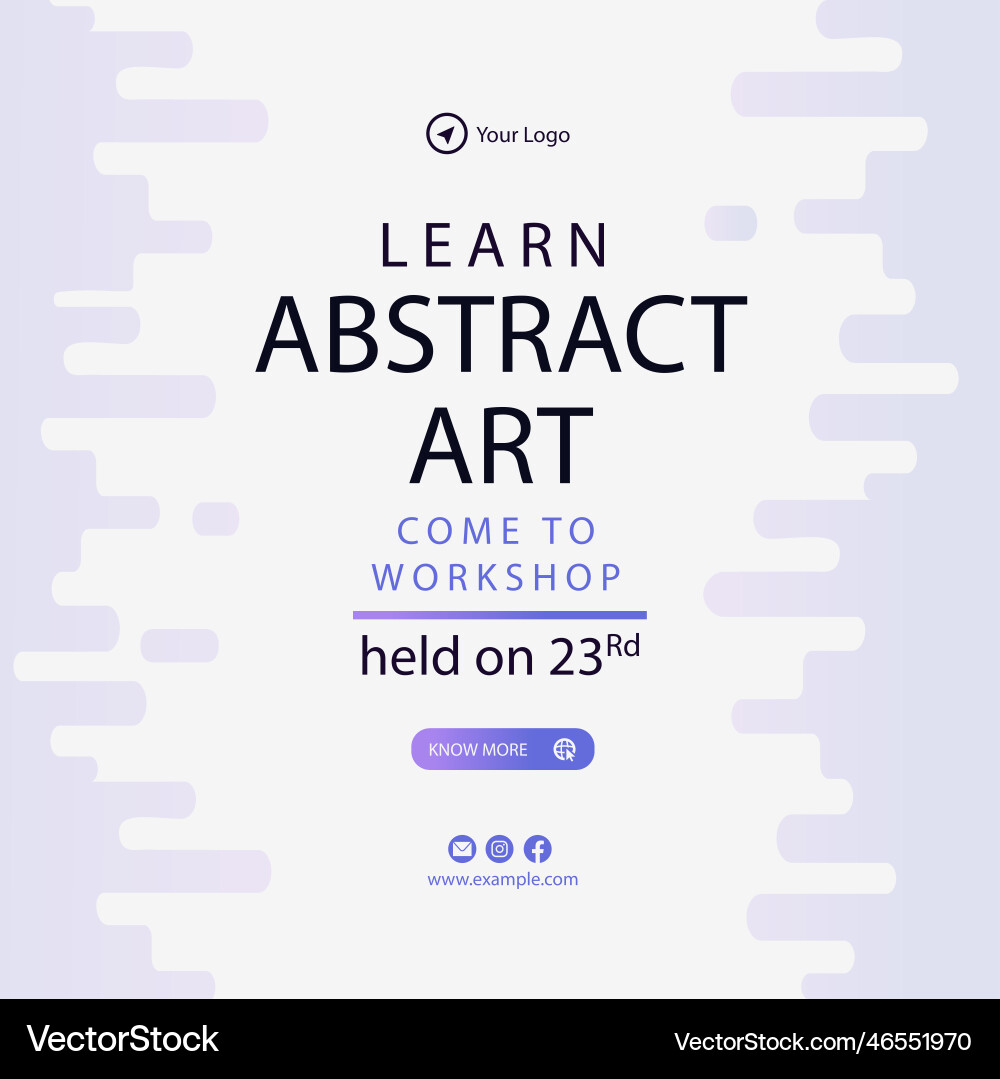 Banner design of learn abstract art template Vector Image