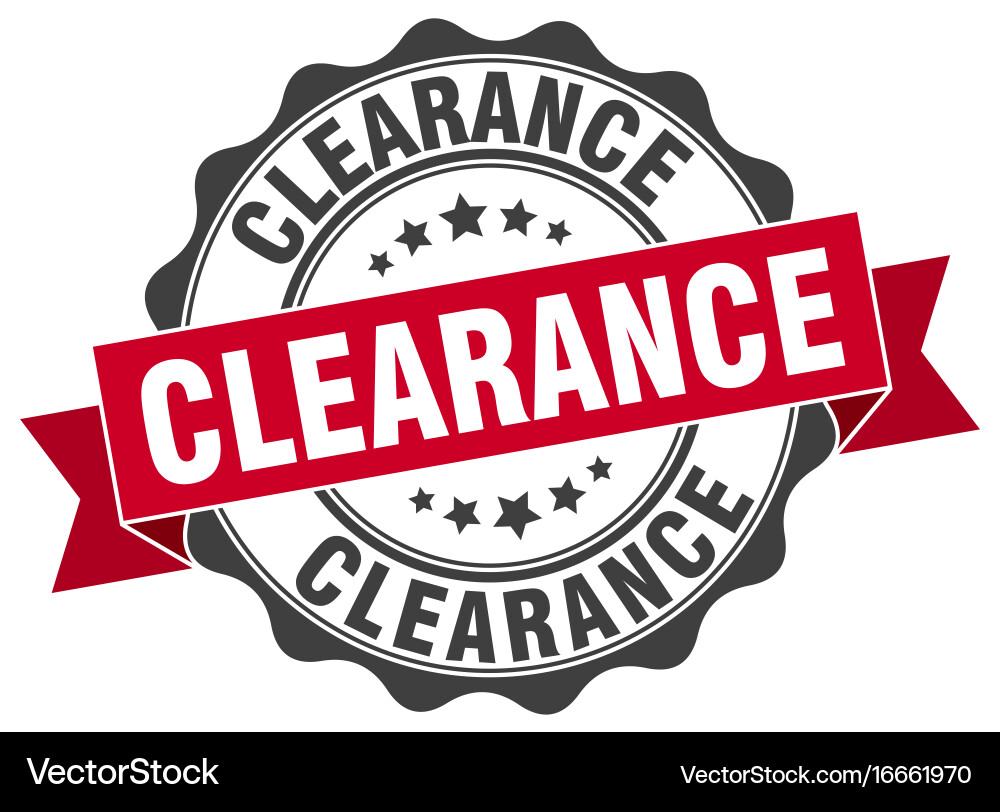 Clearance stamp sign seal Royalty Free Vector Image