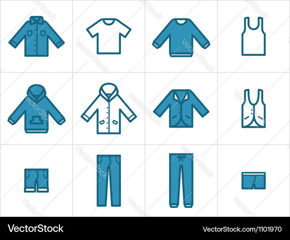 Clothing icons set 1 Royalty Free Vector Image