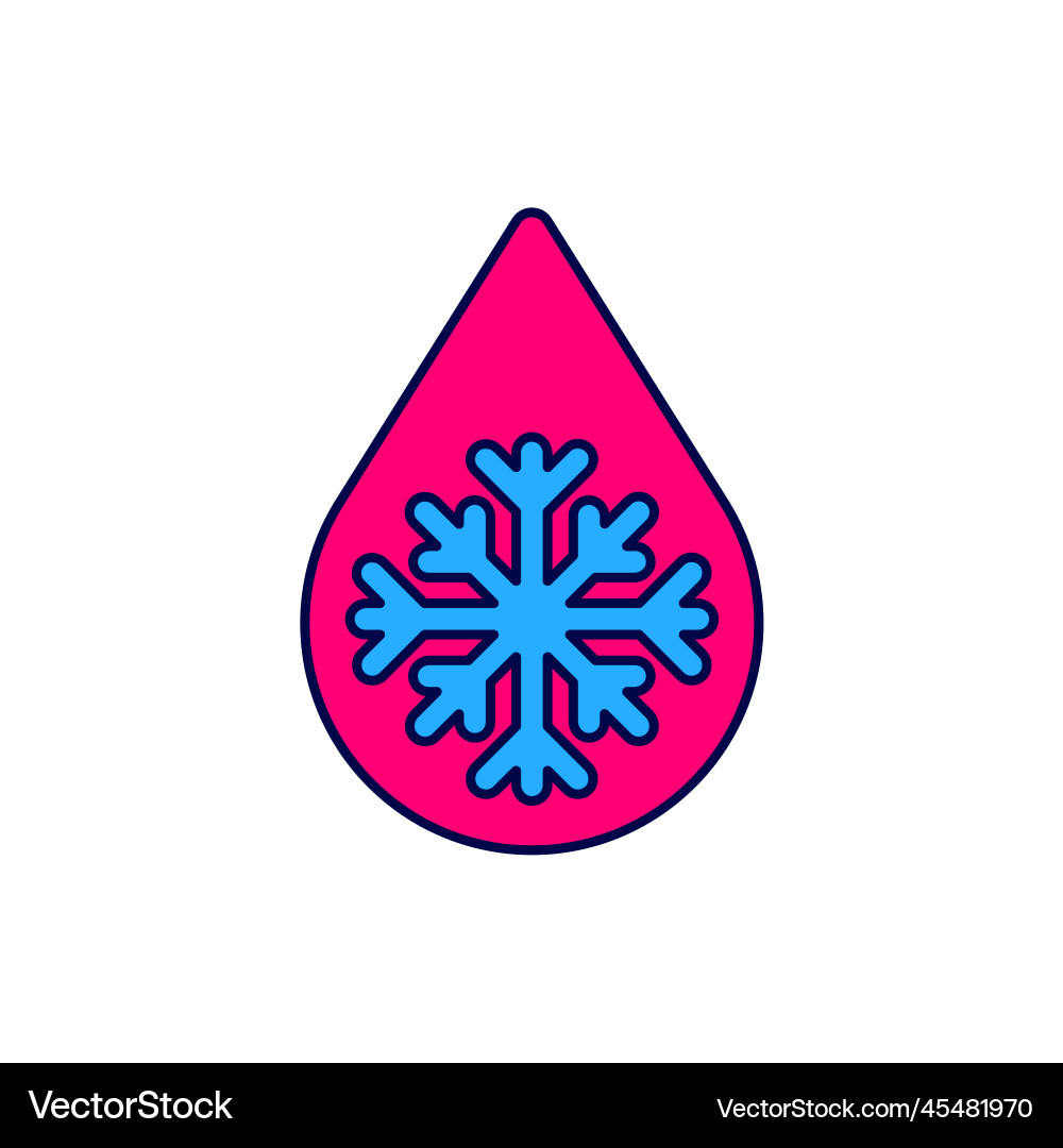 Filled outline defrosting icon isolated on white Vector Image