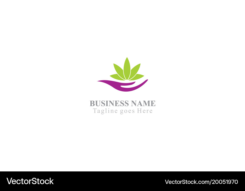 Hand flower spa beauty logo Royalty Free Vector Image