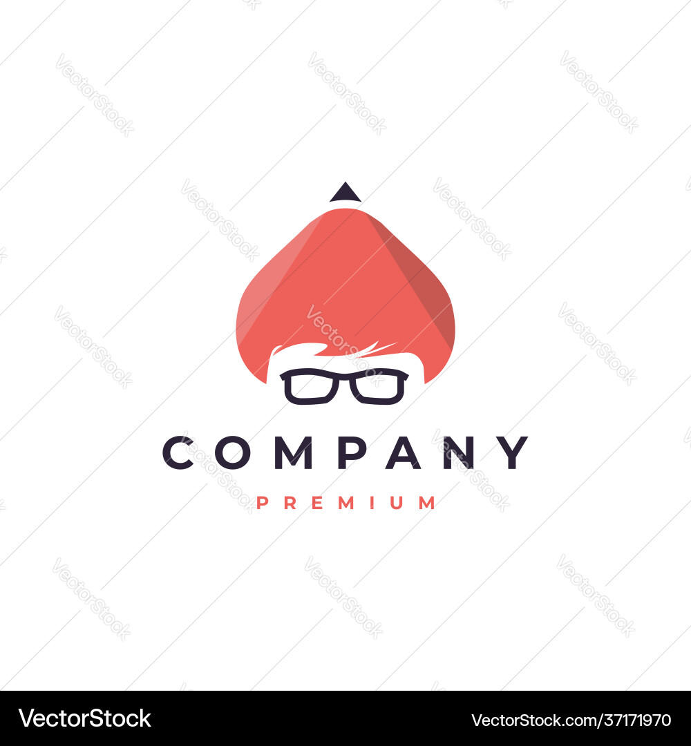 Nerdy pencil icon logo premium Royalty Free Vector Image