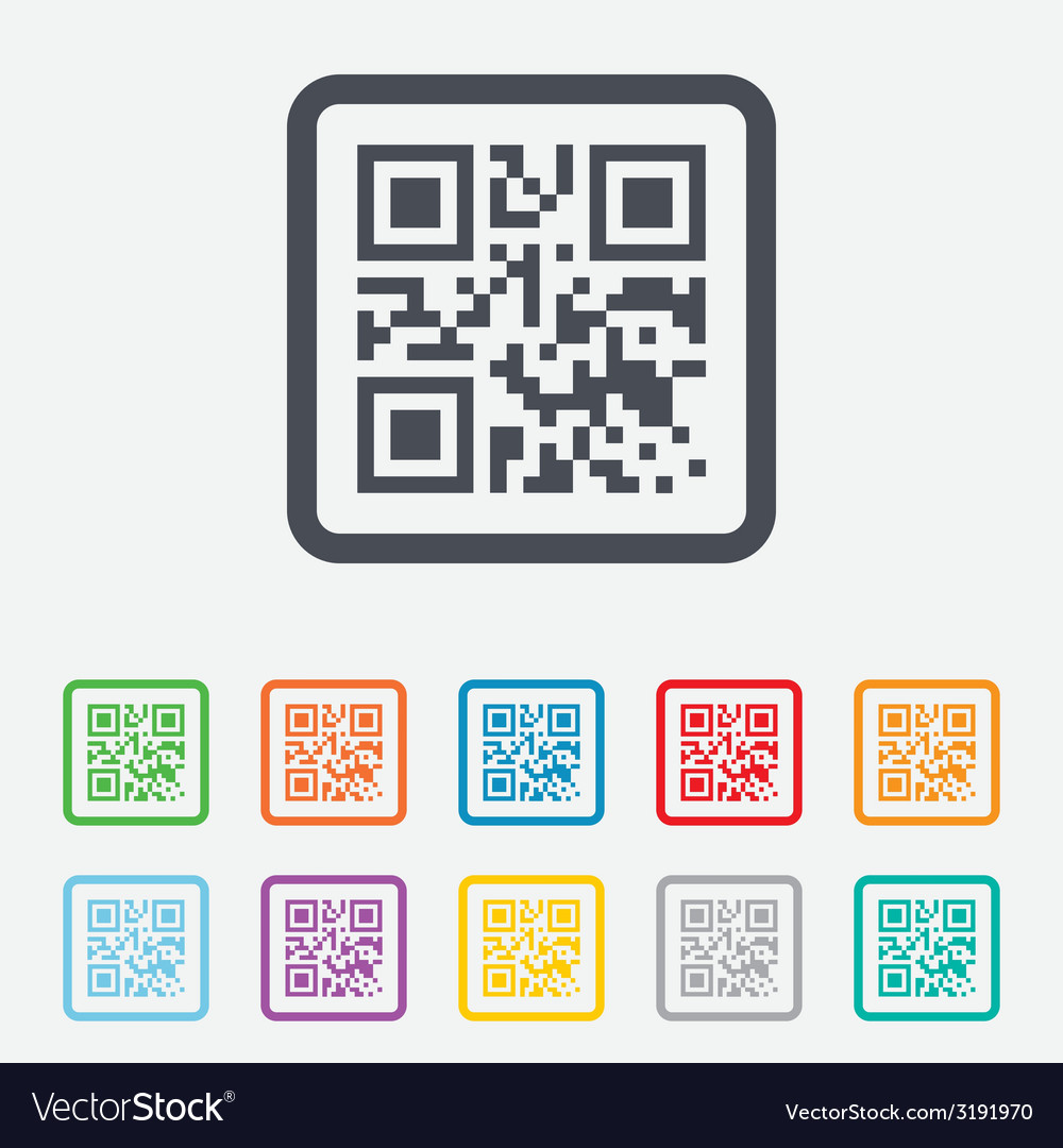Qr code sign icon Scan code symbol Royalty Free Vector Image