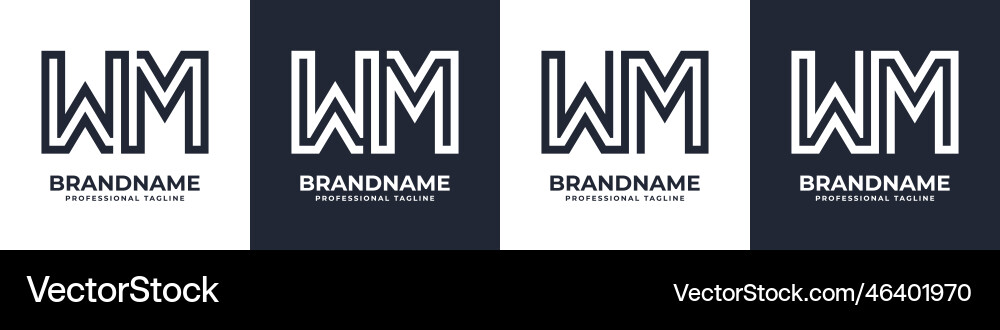 Simple wm monogram logo suitable for any business Vector Image