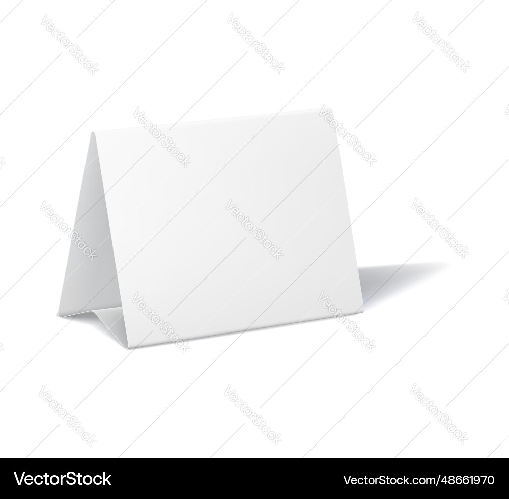 Table stand paper tent card menu display mockup Vector Image