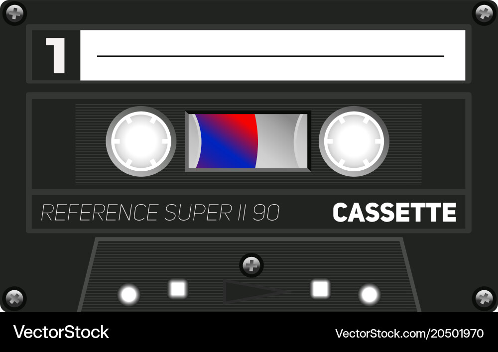 Vintage technology audio cassette Royalty Free Vector Image