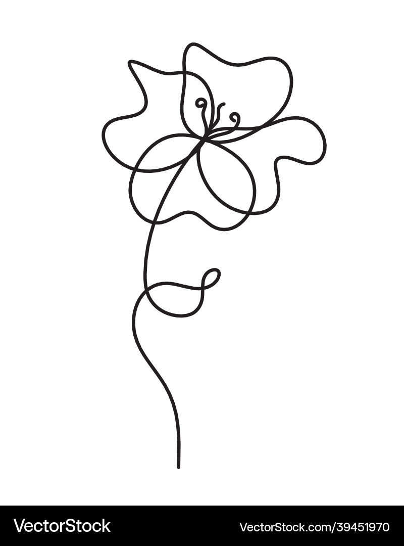 Watercolor abstract line drawing isolated Vector Image