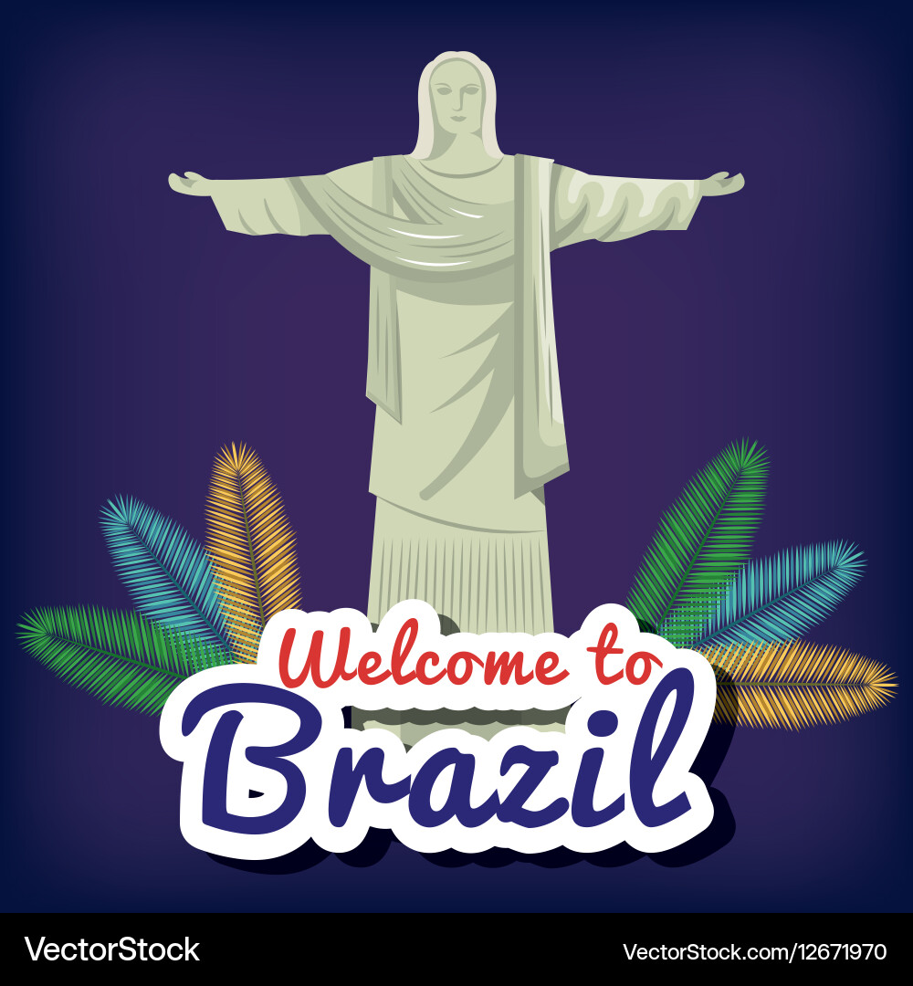 Welcome to brazil poster Royalty Free Vector Image