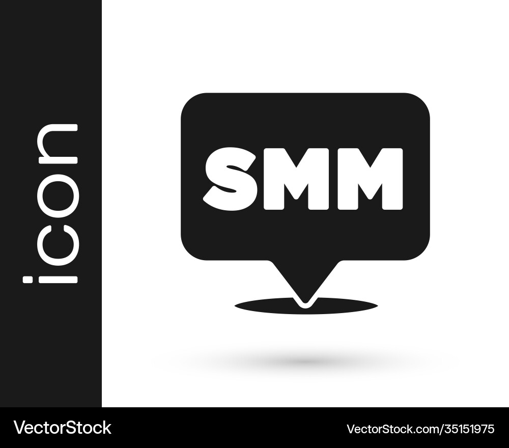 Black smm icon isolated on white background Vector Image