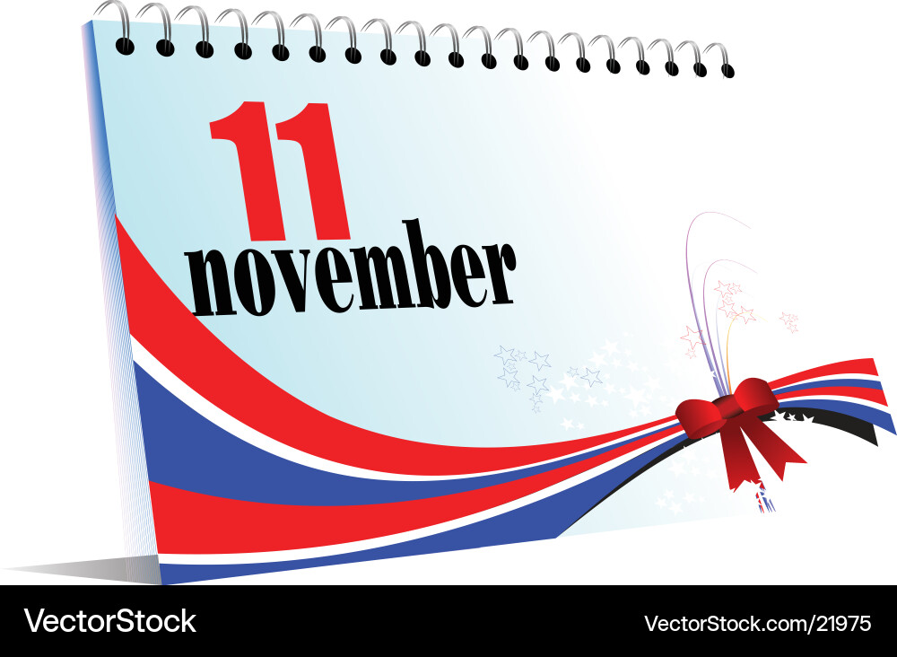 Calendar page 11 november Royalty Free Vector Image