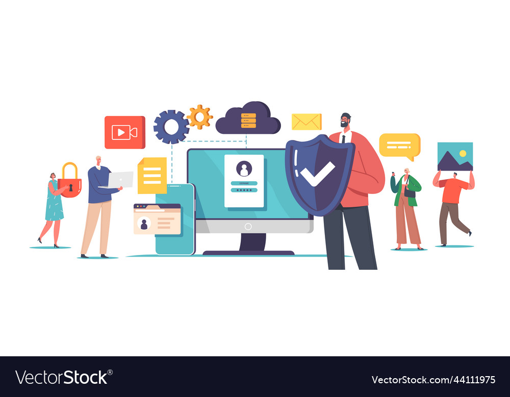 Cyber safety computer security internet privacy Vector Image