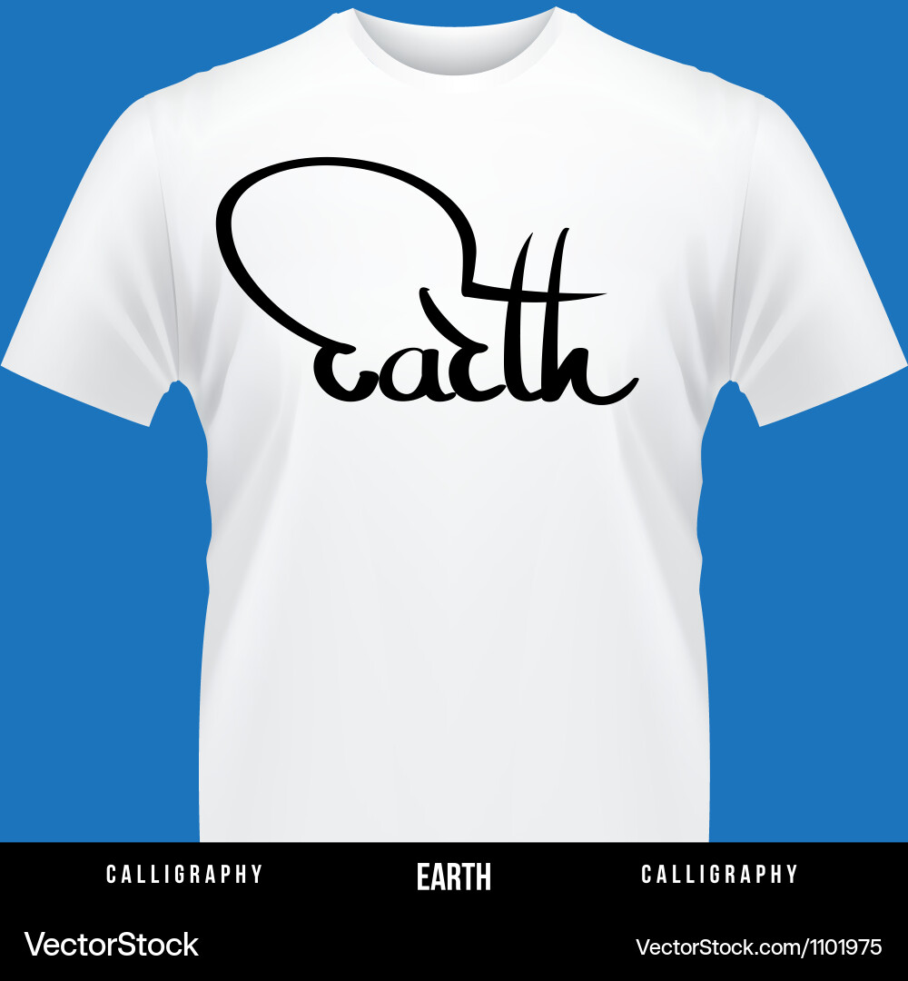 Earth hand lettering - handmade calligraphy Vector Image