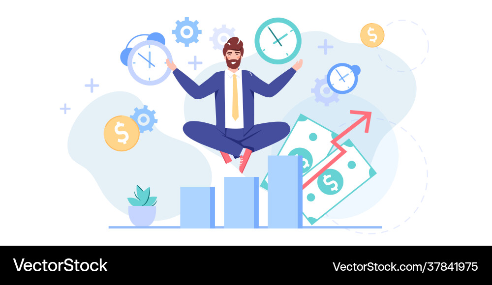 Flat cartoon office character successful happy Vector Image
