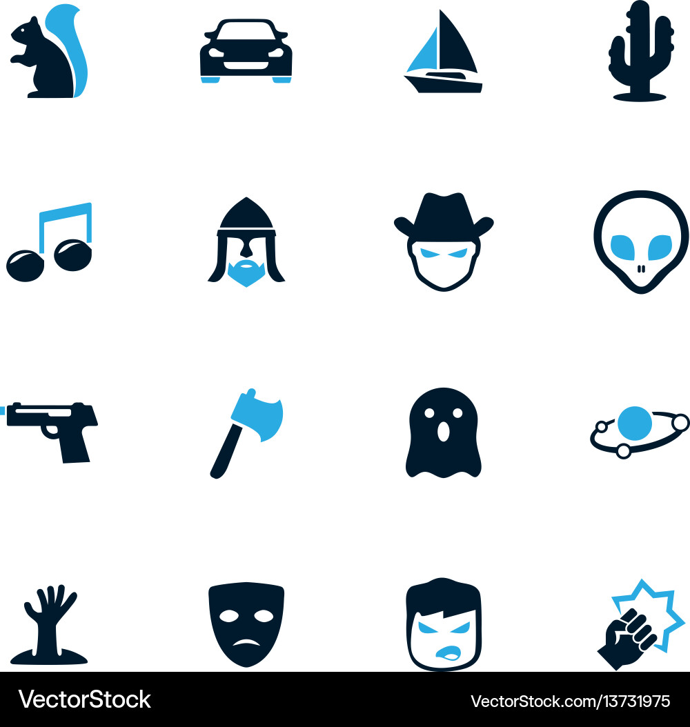 Genres cinema icons set Royalty Free Vector Image