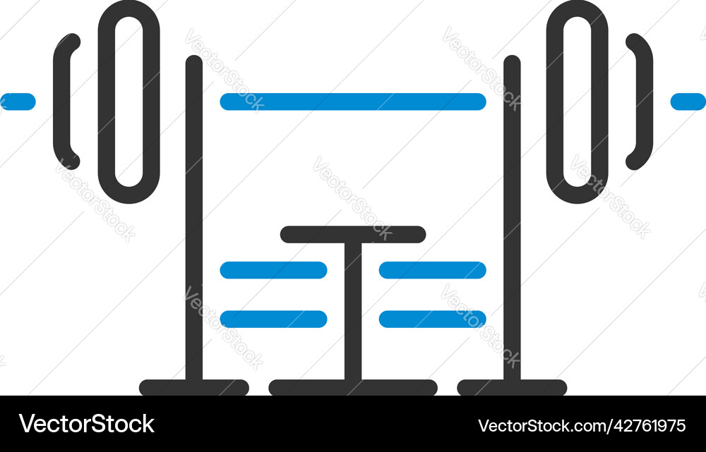 Icon of bench with barbell Royalty Free Vector Image