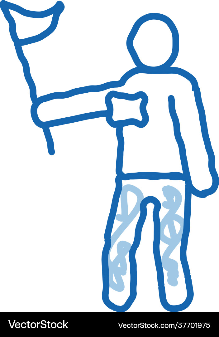 Leading tourist doodle icon hand drawn Royalty Free Vector