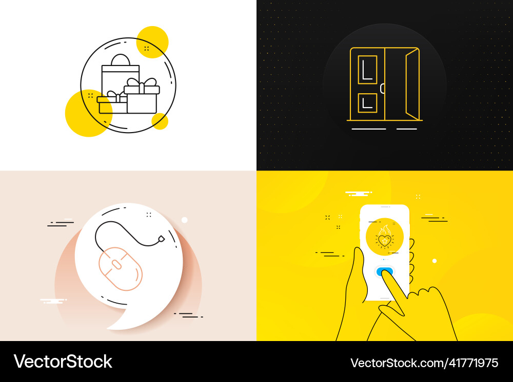 Minimal set of computer mouse shopping and open Vector Image