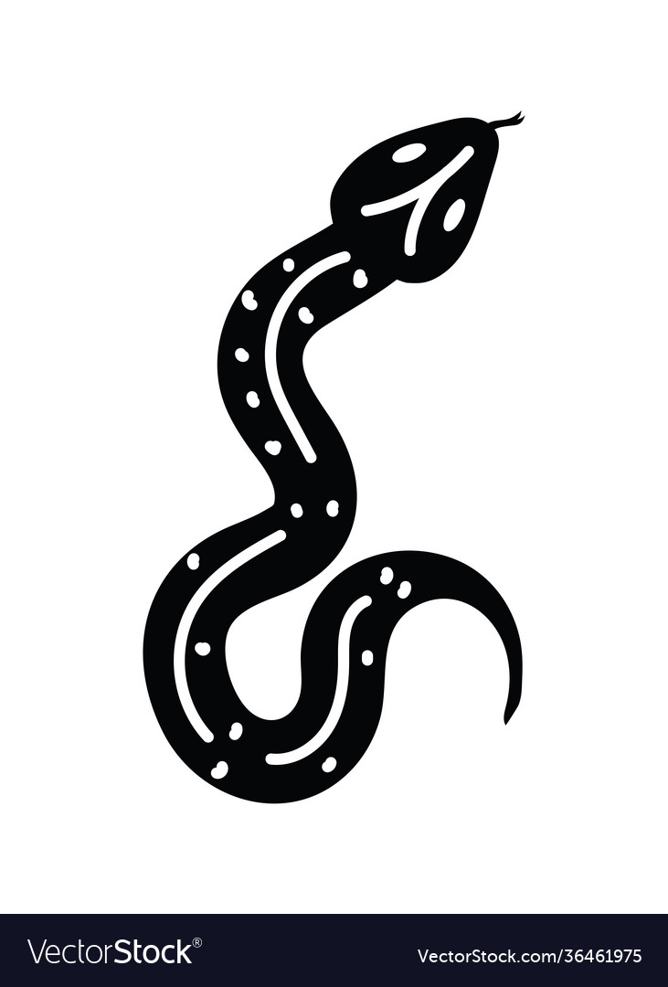 Minimalist tattoo a snake over white Royalty Free Vector
