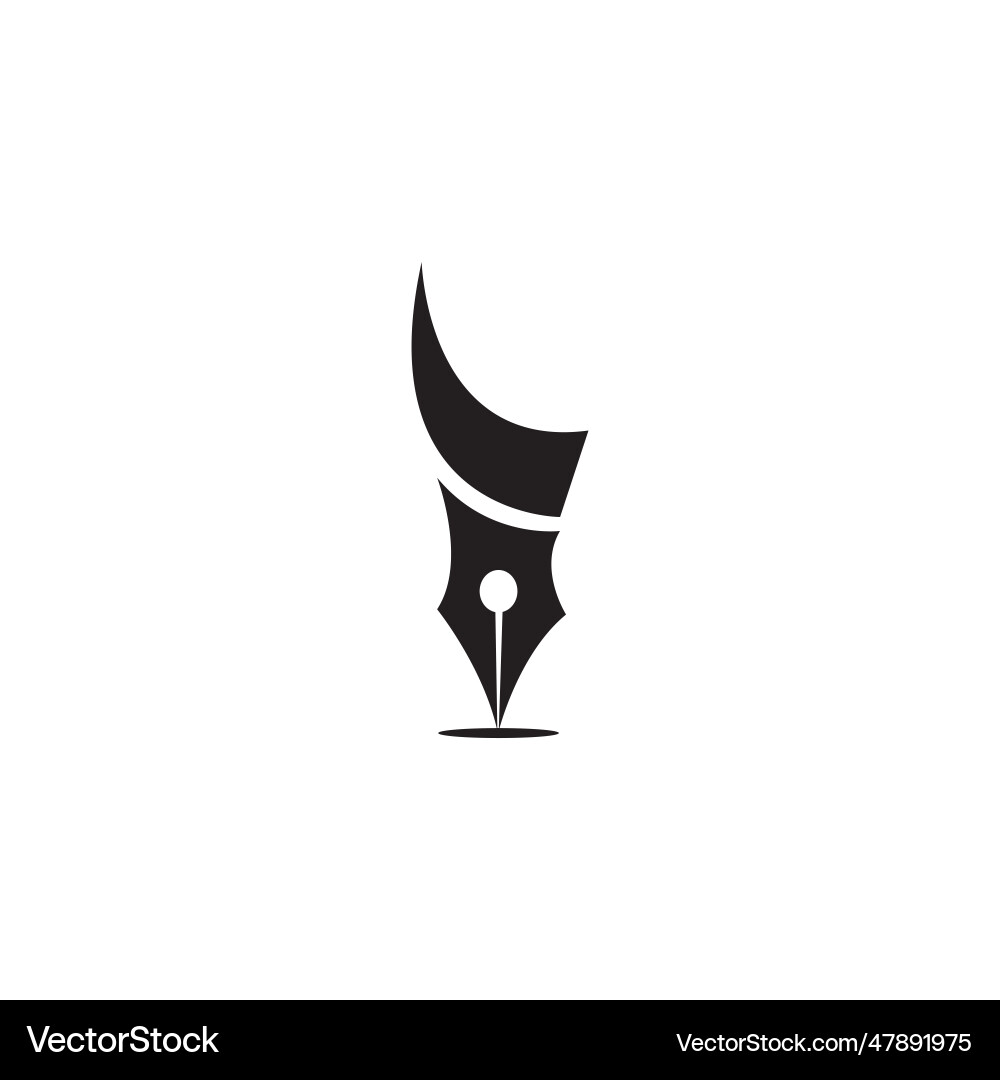Pen sow logo black abstract design Royalty Free Vector Image