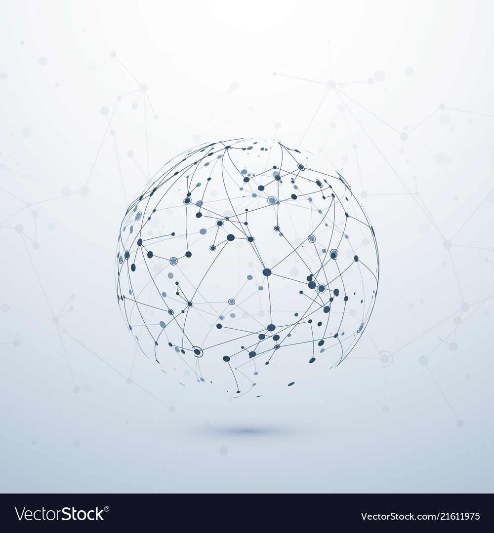 Plexus data visualisation complex chemical node Vector Image