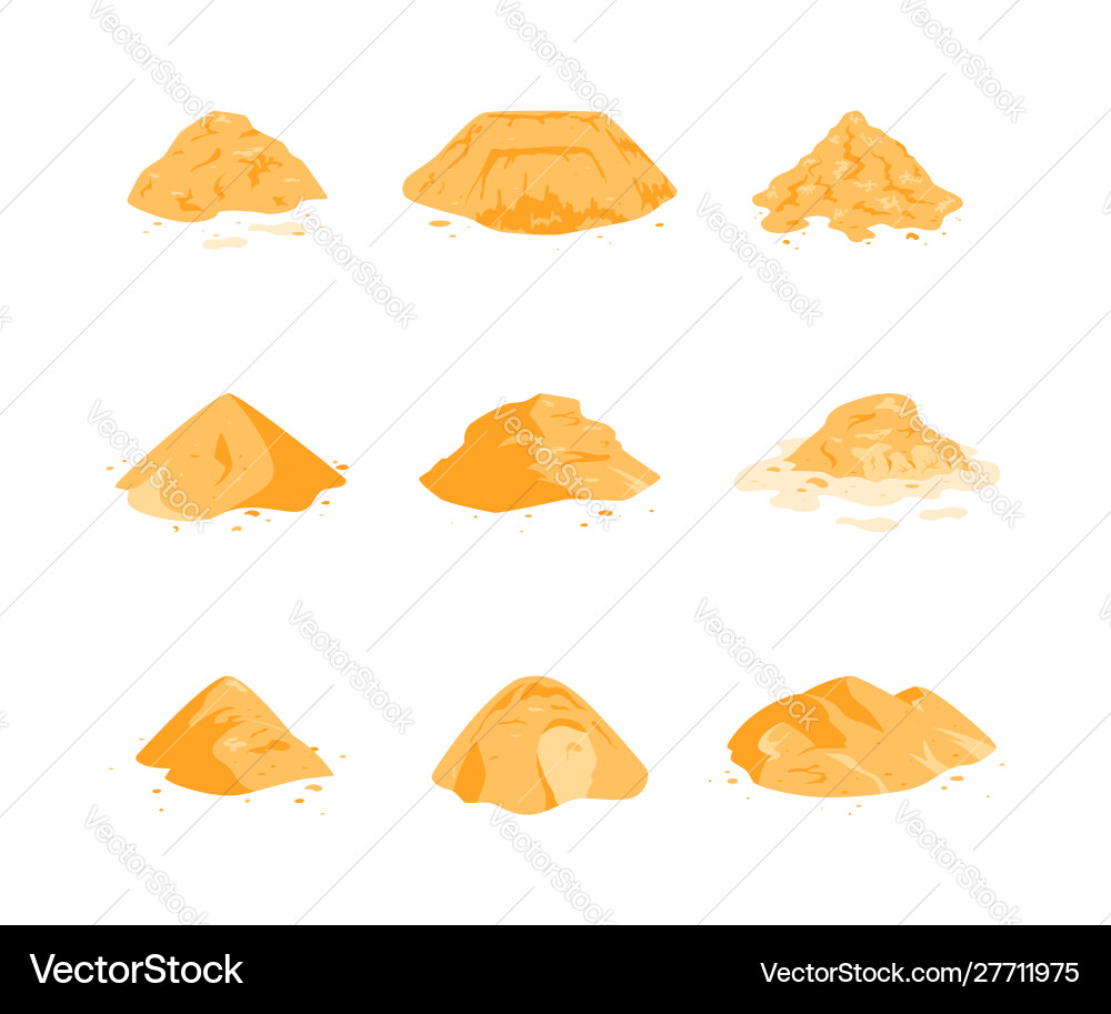 Sand icons in simple flat style Royalty Free Vector Image