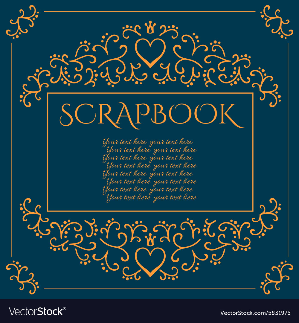 Scrapbook background with scroll patterns Vector Image