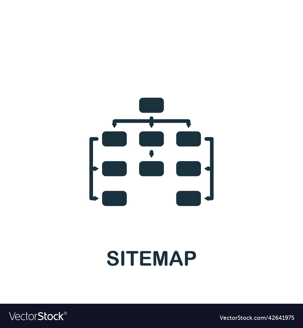 Sitemap icon monochrome simple web development Vector Image Sitemap icon monochrome simple web development Vector Image