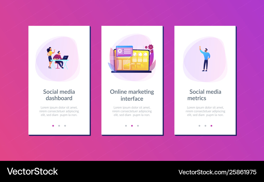 Social media dashboard app interface template Vector Image