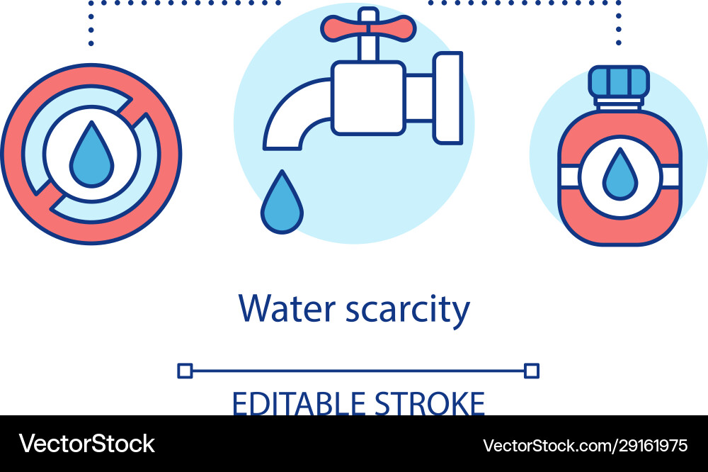 Water scarcity concept icon lack fresh Royalty Free Vector