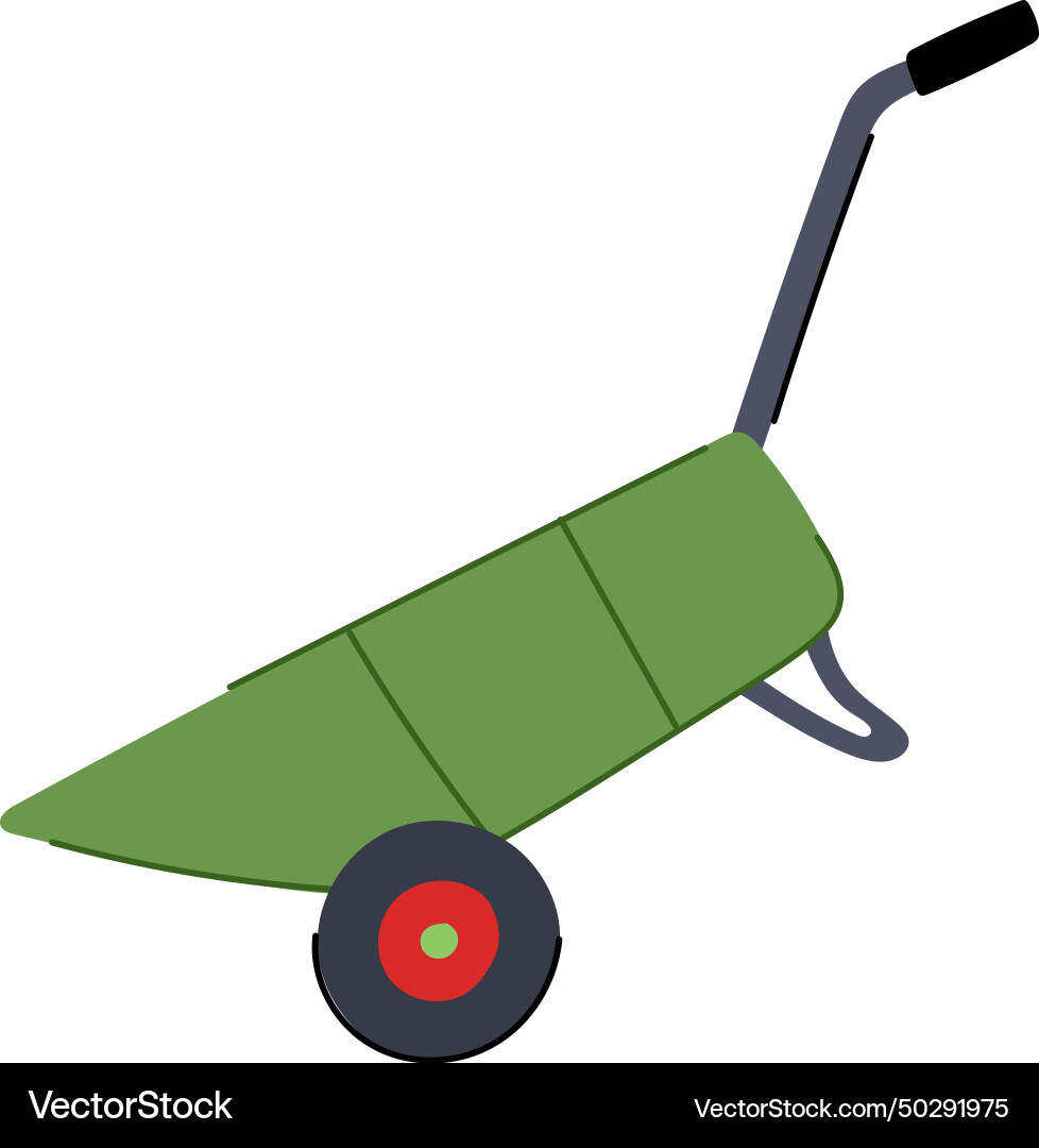 Wheel wheelbarrow cartoon Royalty Free Vector Image