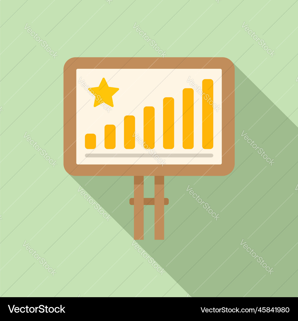 Billboard ranking icon flat medal award Royalty Free Vector