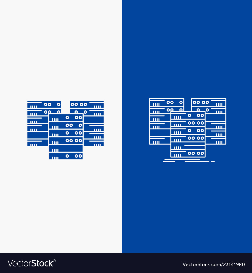 Center centre data database server line and glyph Vector Image