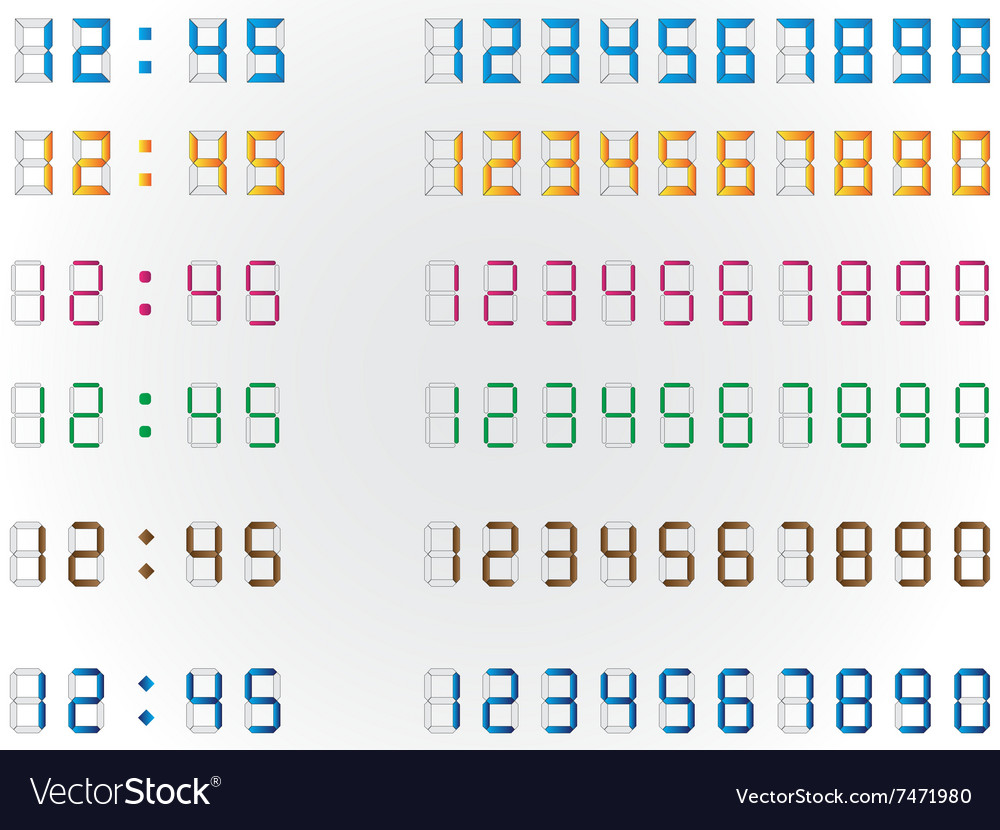 Digital clock Royalty Free Vector Image - VectorStock