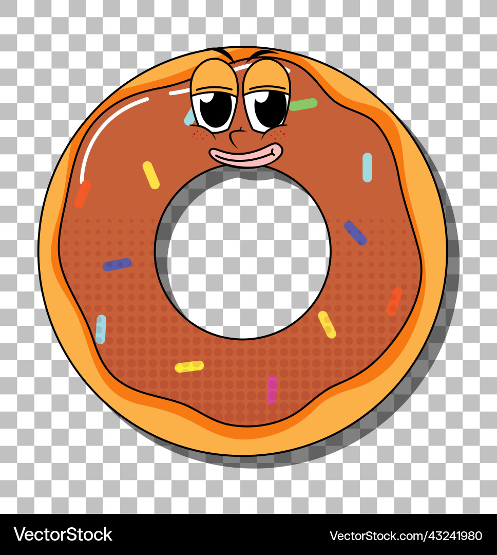 Doughnut cartoon character isolated Royalty Free Vector