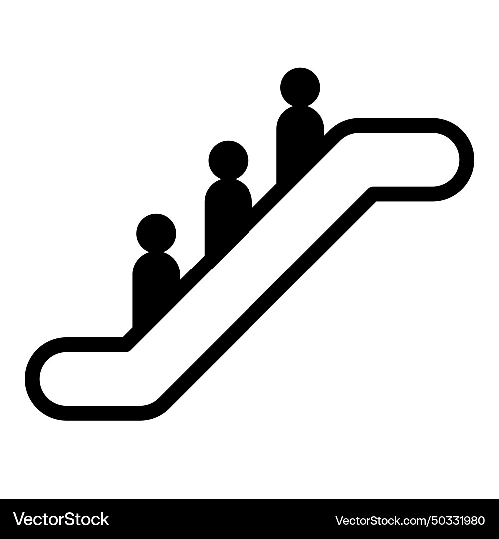 Escalator sign flat icon isolated on white Vector Image