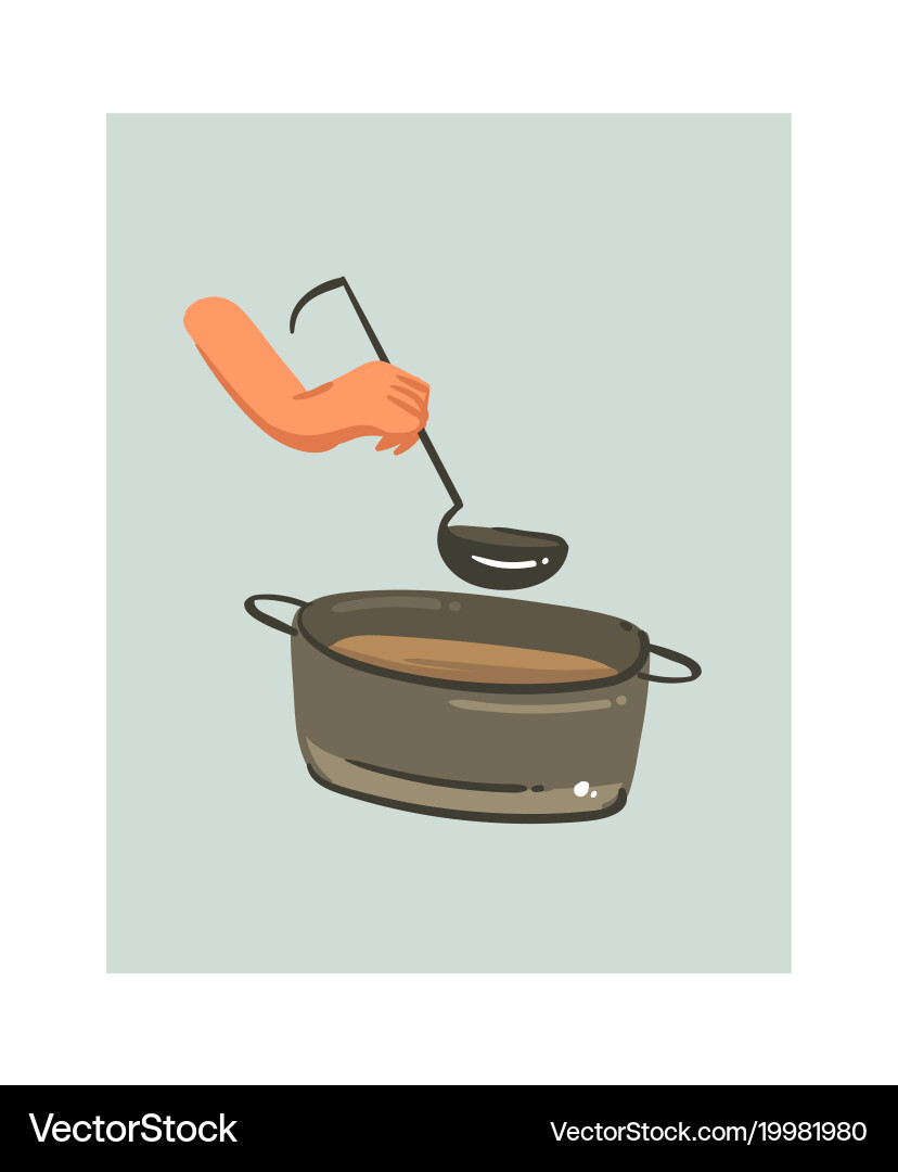 Hand drawn abstract modern cartoon cooking Vector Image
