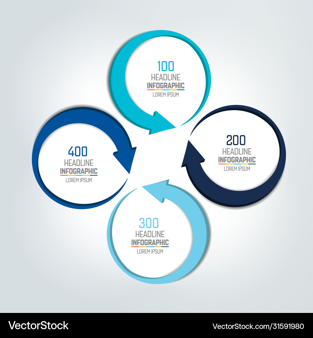 Infographic circle options banner made 4 arrows Vector Image