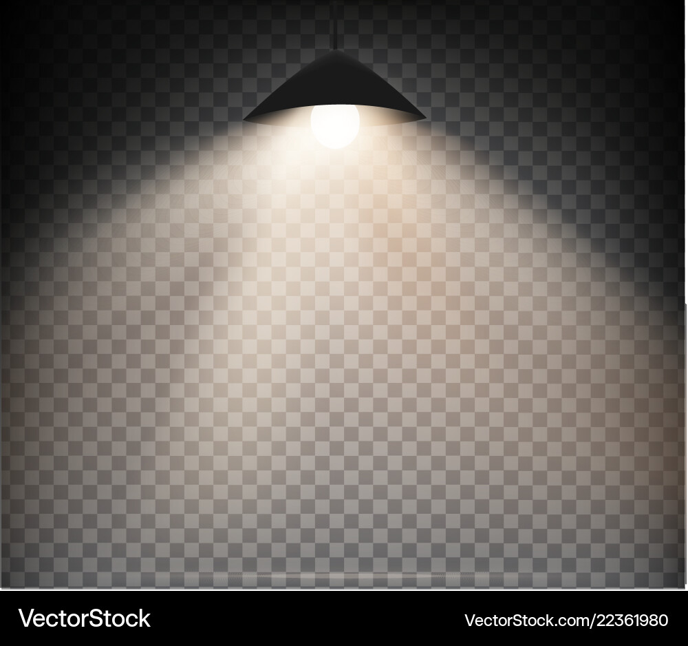 Lamps set with warm light on a transparent Vector Image