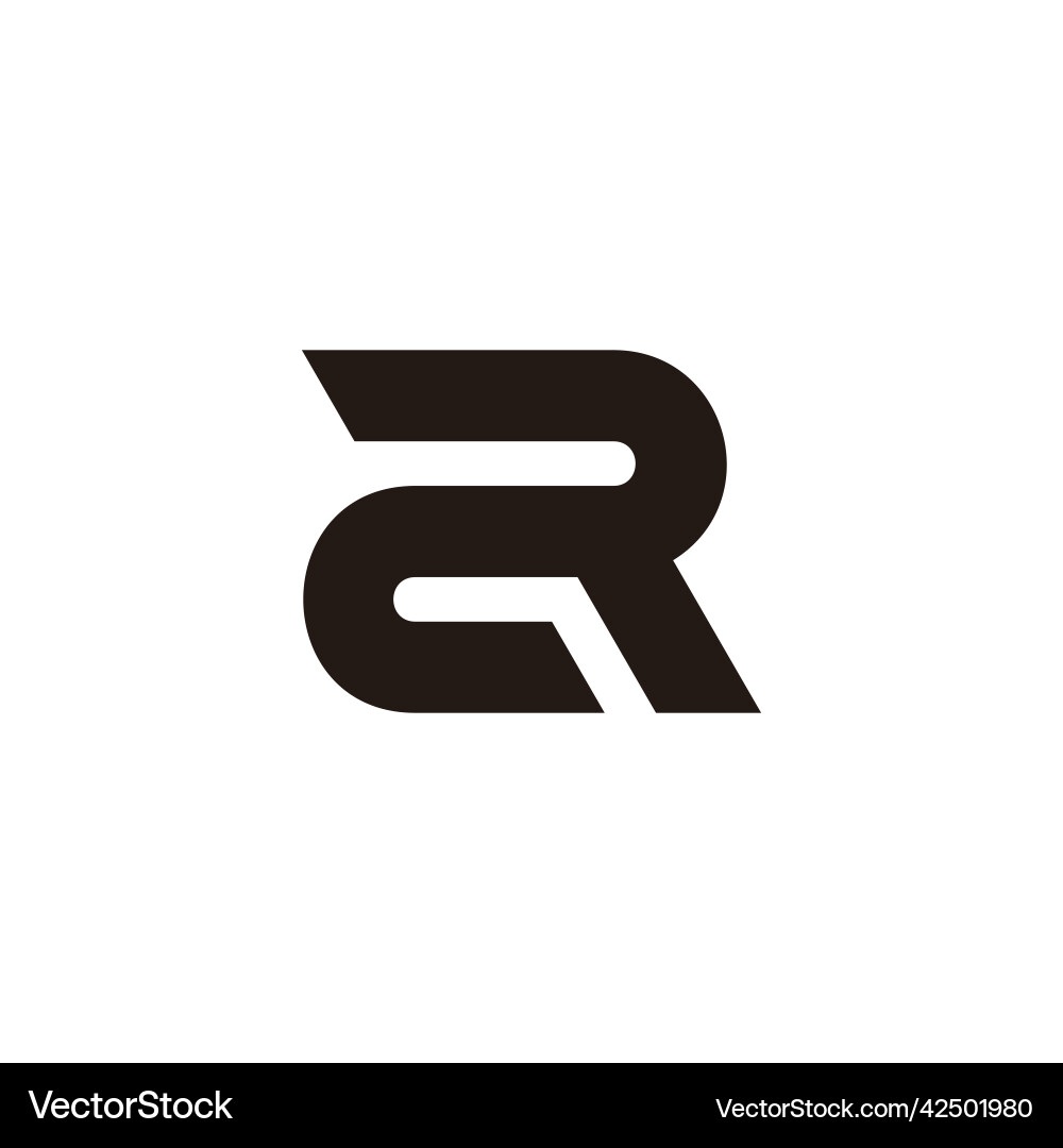Letter 2r r2 abstract geometric line logo Vector Image