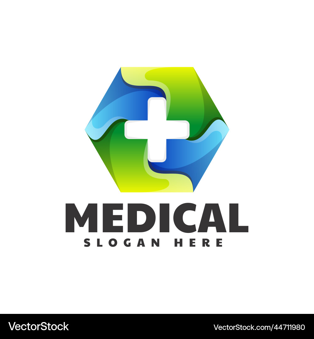 Logo medical gradient colorful style Royalty Free Vector