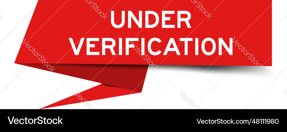 Red color speech banner with word under Royalty Free Vector