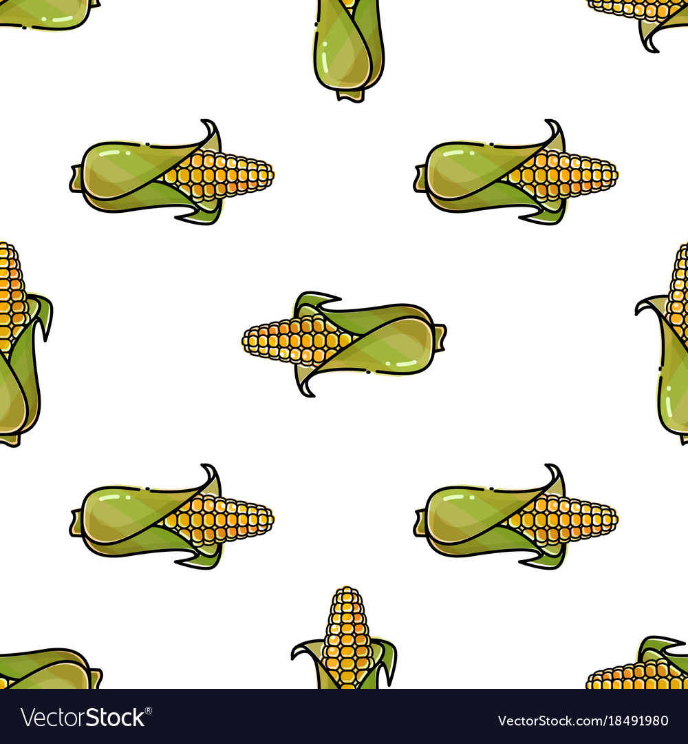 Seamless pattern with corn background Royalty Free Vector