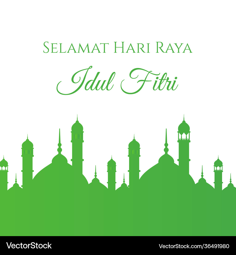 Selamat hari raya idul fitri for eid greeting Vector Image