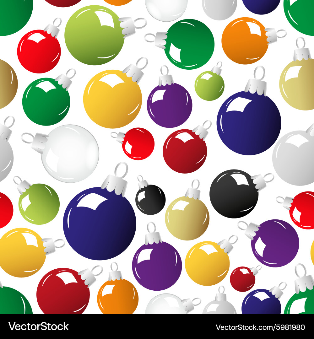 Shiny color christmas decoration seamless pattern Vector Image