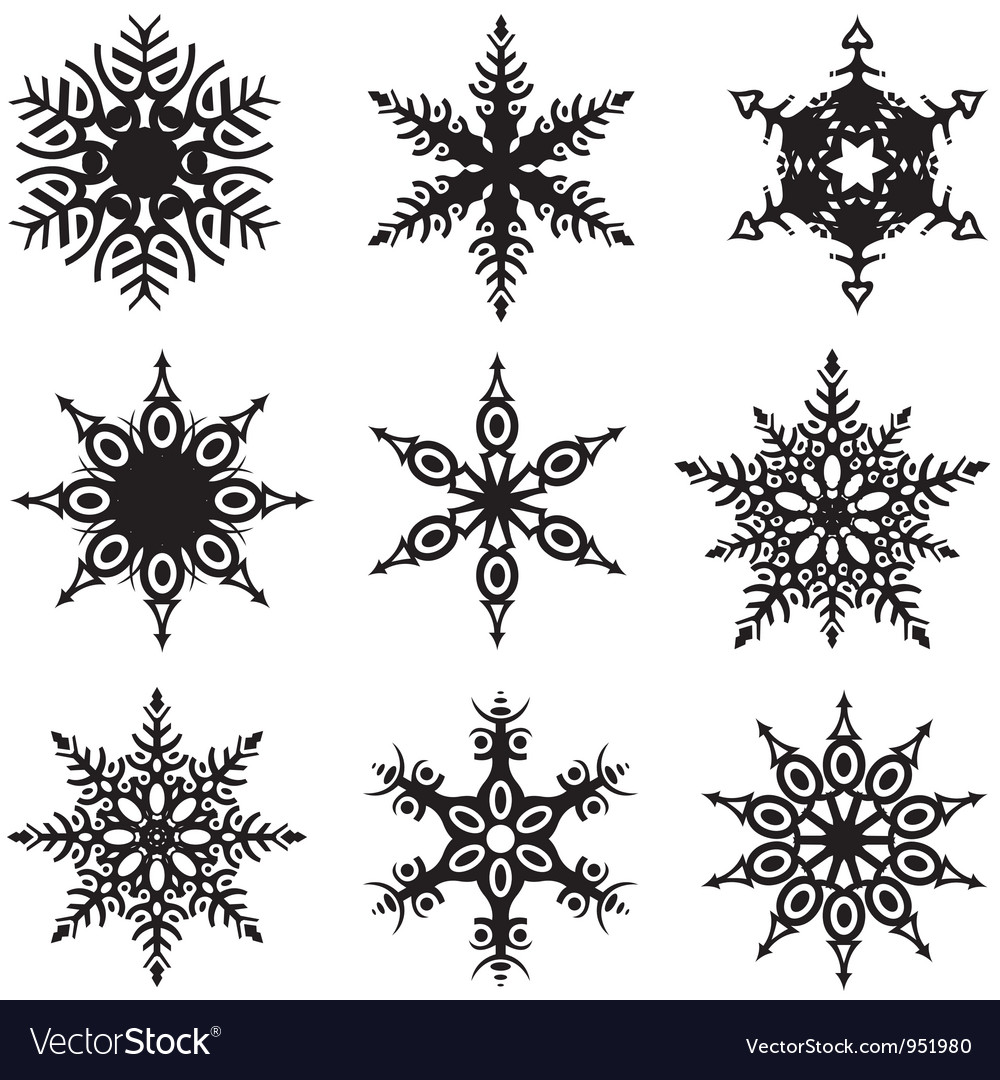 Snowflakes set Royalty Free Vector Image - VectorStock