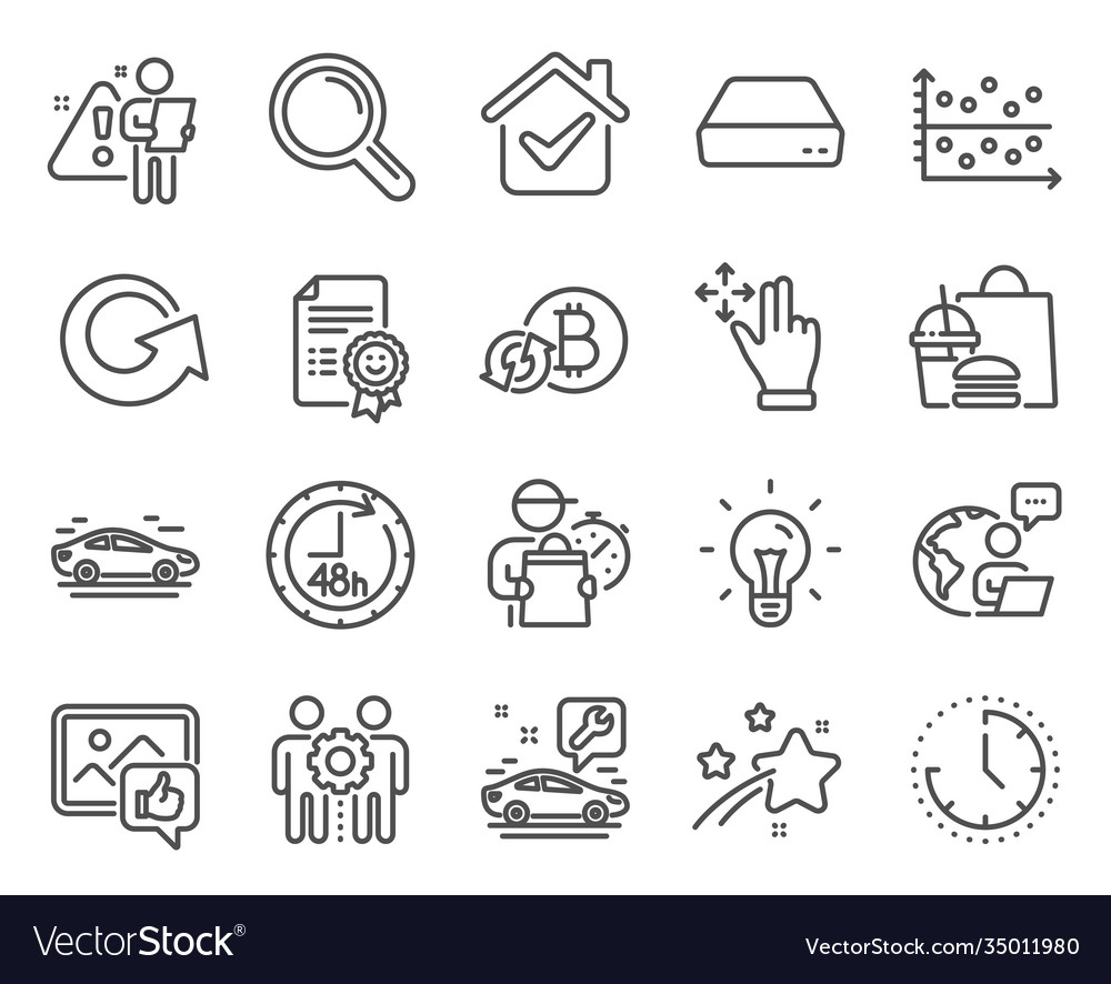 Technology icons set included icon as employees Vector Image