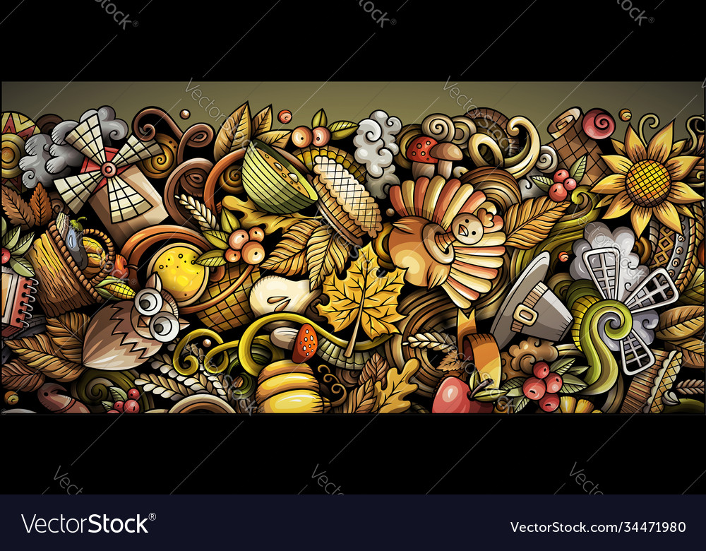 Thanksgiving day doodle Royalty Free Vector Image