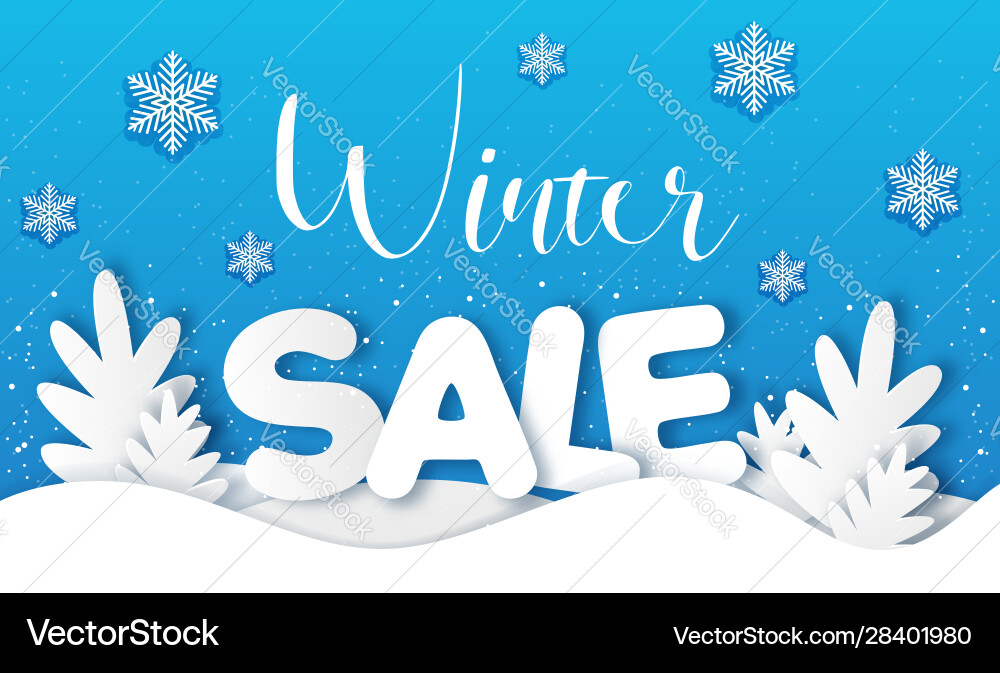 Winter paper background with fir Royalty Free Vector Image