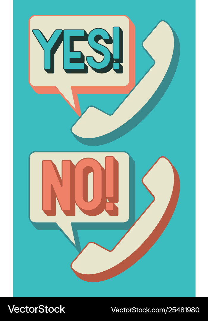 Yes and no phone icon with bubble speech Vector Image