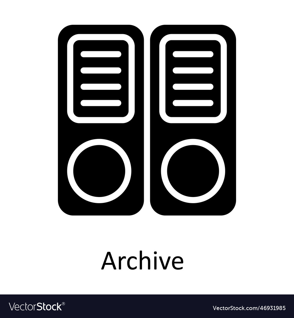 Archive solid icons simple stock Royalty Free Vector Image